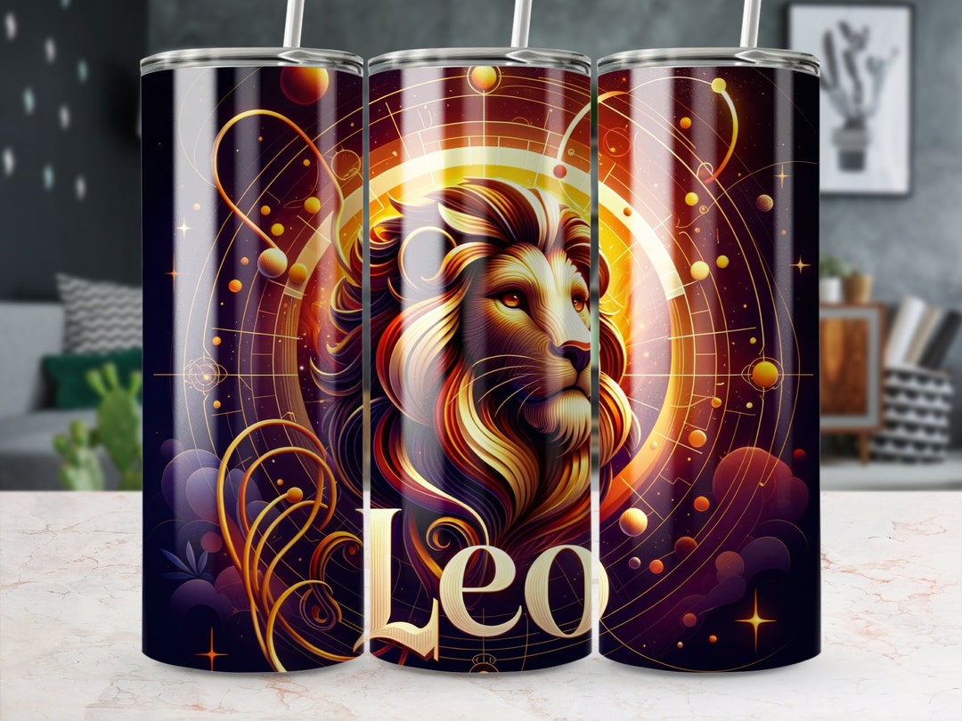 Leo Zodiac 20 Oz Skinny Straight/tapered Tumbler Wrap, Tumbler Png ...