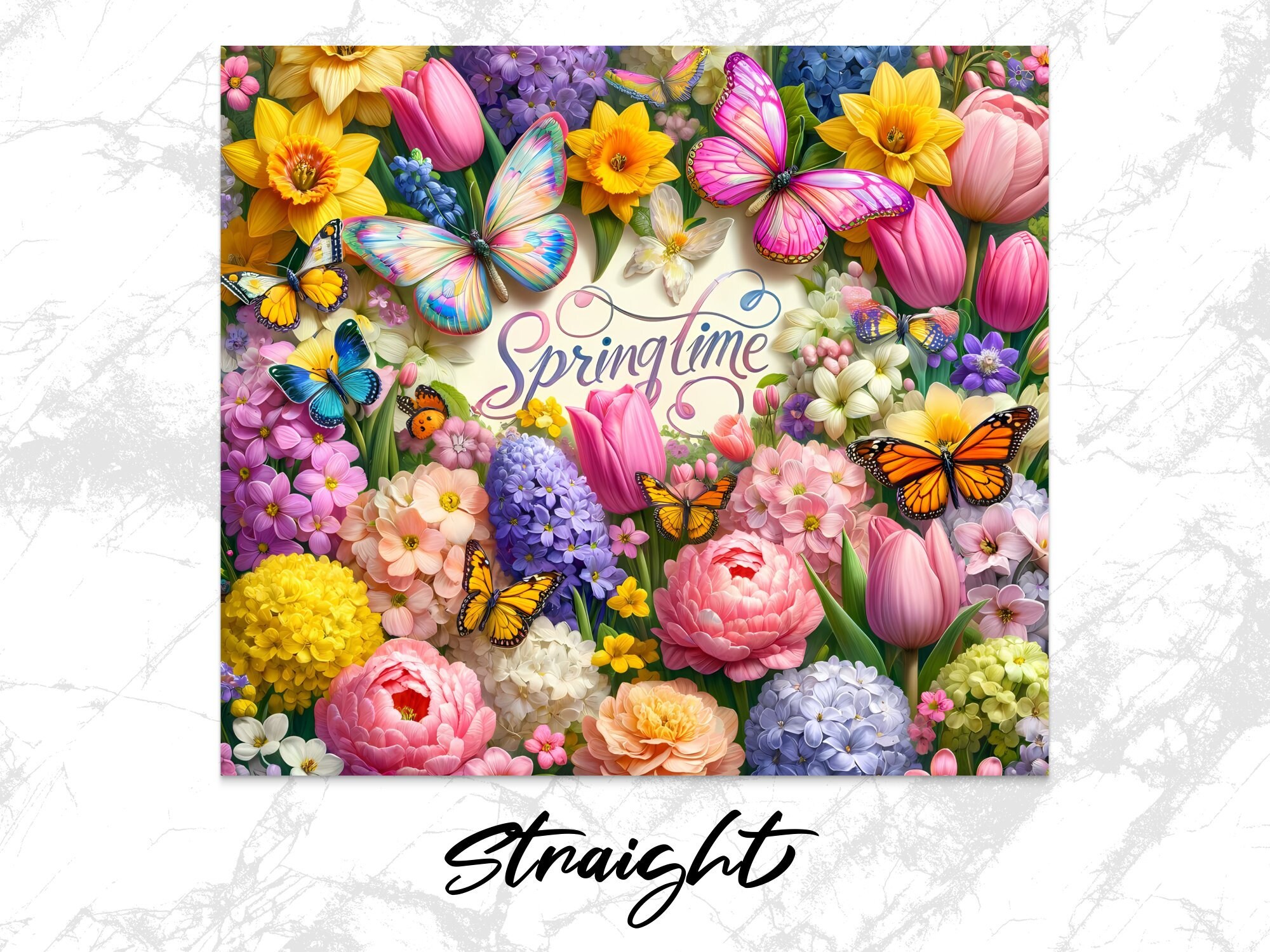 Springtime 20oz Skinny Tumbler Wrap, Sublimation Design,straight ...