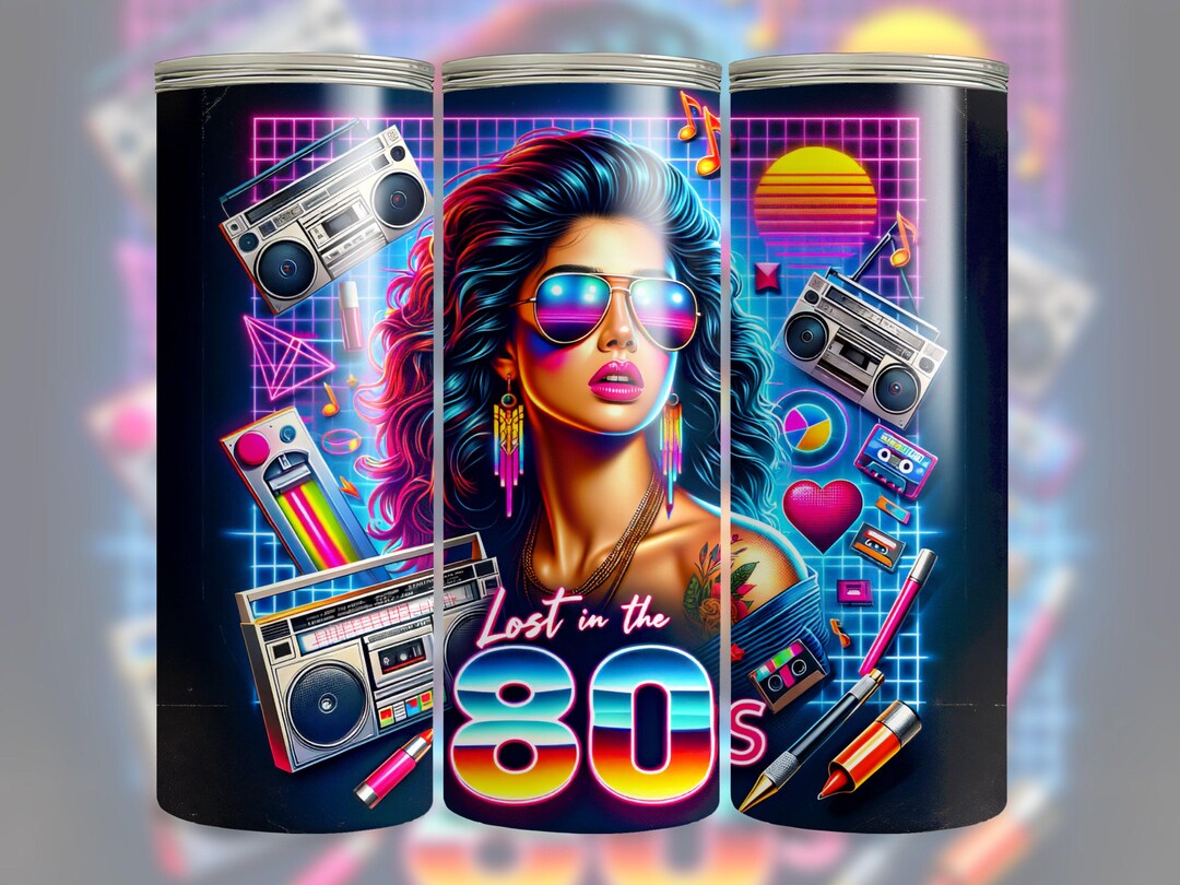Retro 80s Seamless Tumbler Wrap Digital Download, 20 Oz Skinny ...