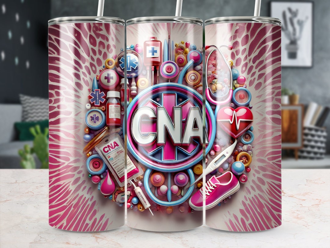 CNA 20 Oz Skinny Tumbler Sublimation Design, Certified Nurses Aide ...