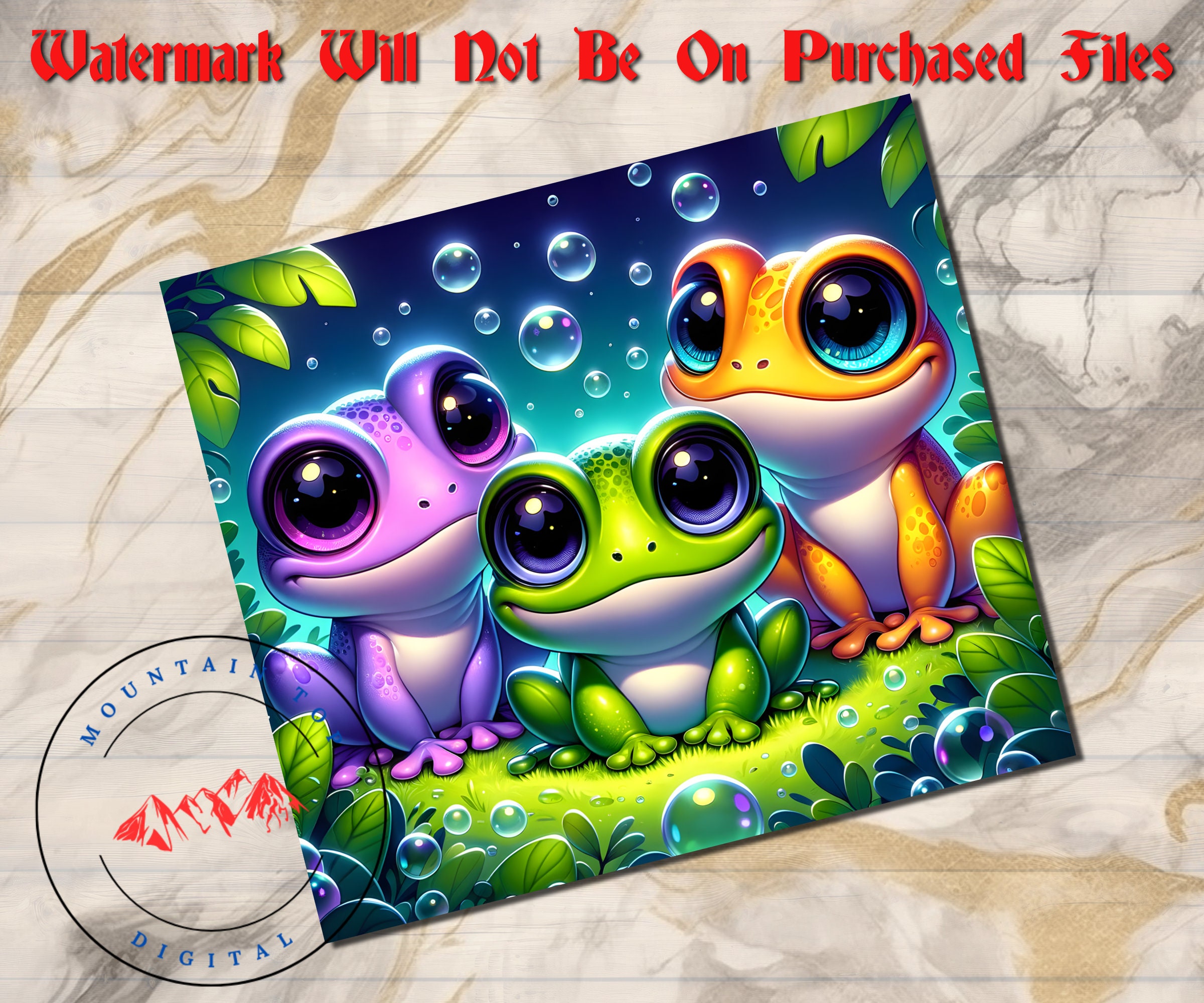 Cute Frogs 20oz Skinny Tumbler Wrap, Sublimation Design, Straight ...