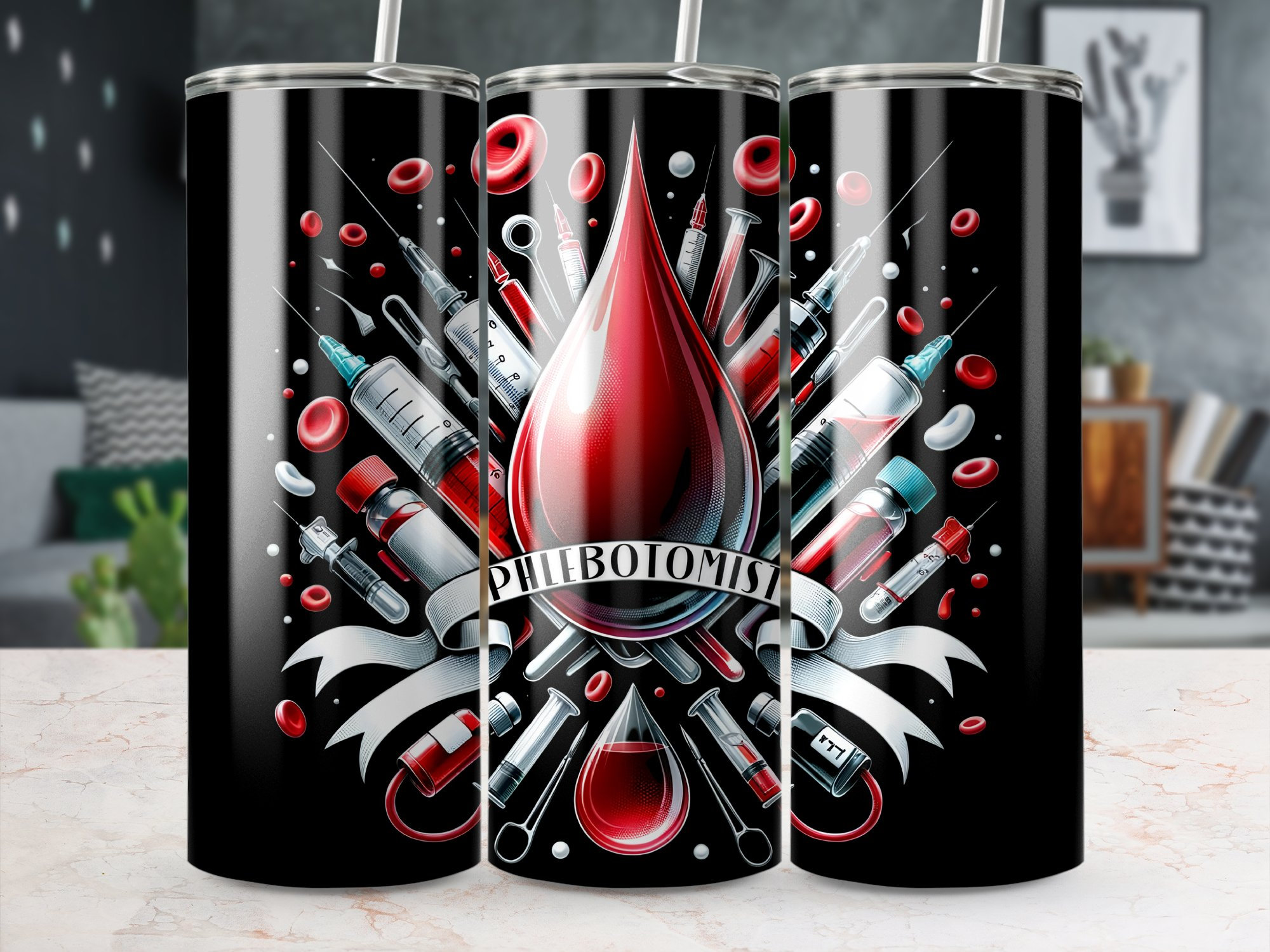 Phlebotomist Tumbler Wrap, Sublimation Design, Straight/tapered ...