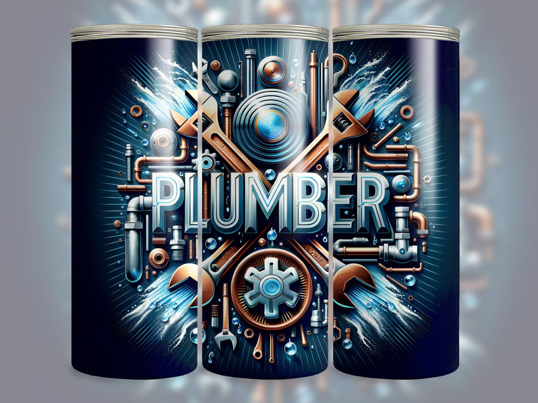 Plumber 20 Oz Seamless Skinny Tumbler Wrap Sublimation Design, Tumbler ...