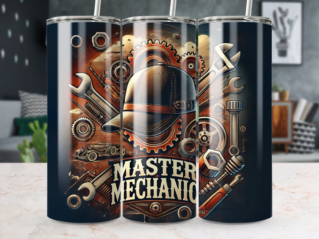 Master Mechanic 20 Oz Sublimation Skinny Tumbler Wrap, Custom Mechanic ...