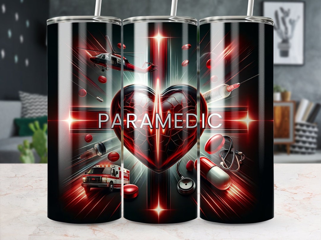 Paramedic Seamless Tumbler Wrap 20 Oz Skinny Sublimation Design ...