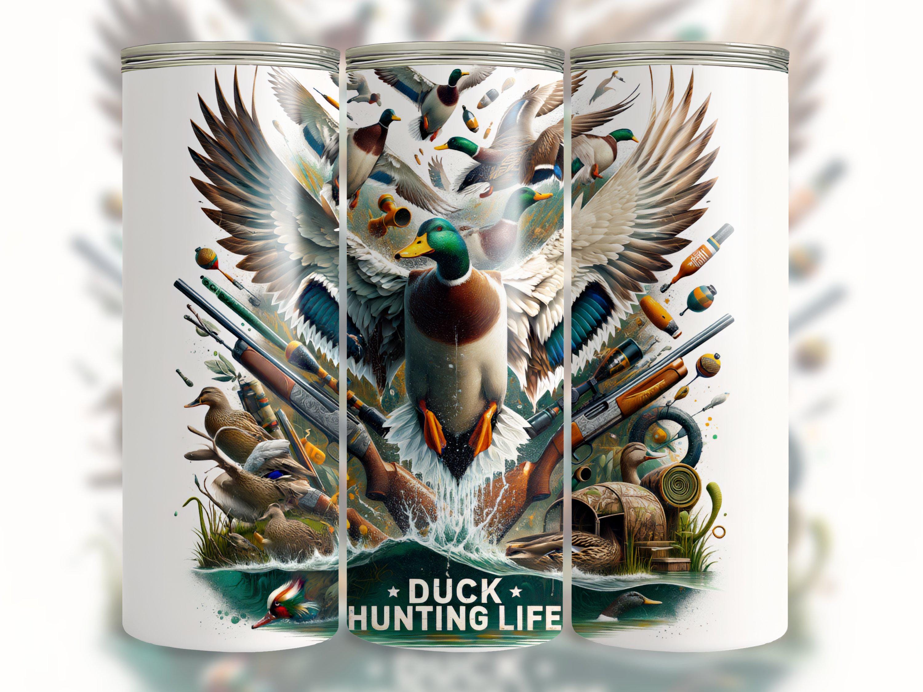 Duck Hunting Life 20 Oz Seamless Skinny Tumbler Wrap Sublimation Design ...