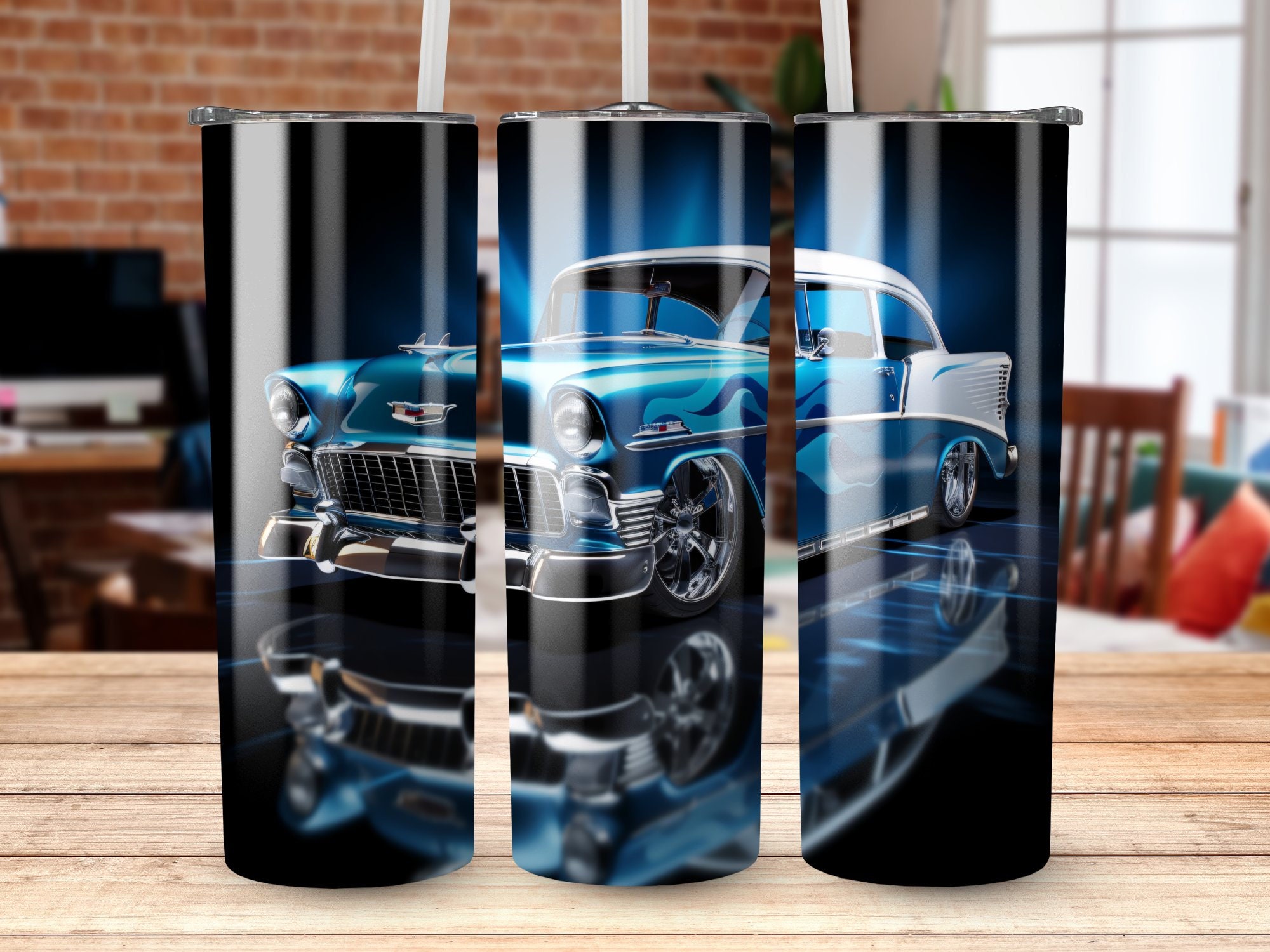 55 Hot Rod 20 Oz Skinny Tumbler Sublimation Design, Straight/tapered ...