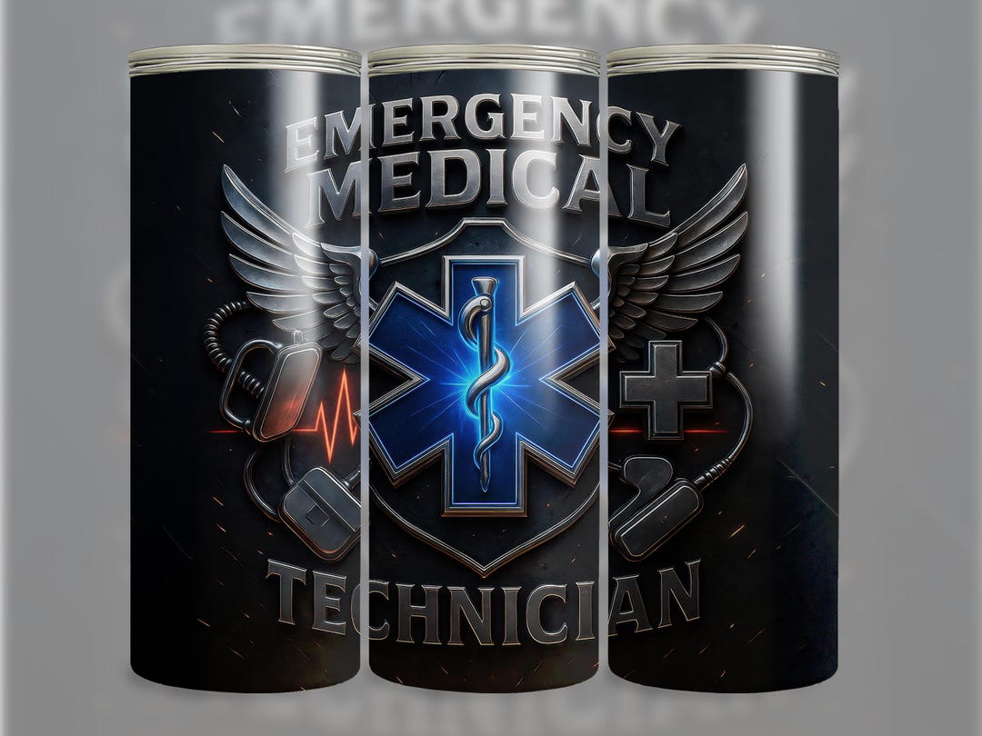 EMT Emergency Medical Technician Wrap PNG | Seamless 20 Oz Skinny ...
