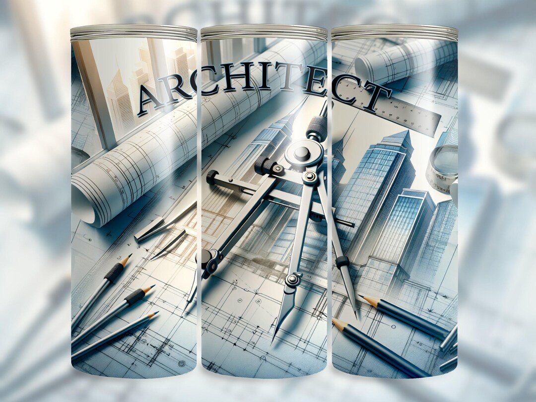 Architect 20 Oz Seamless Skinny Tumbler Wrap Sublimation Design ...