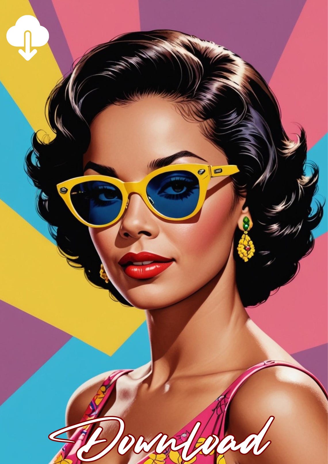 3x Retro Black Woman Art Download - Vintage 1950s Pop Art Style, Iconic ...