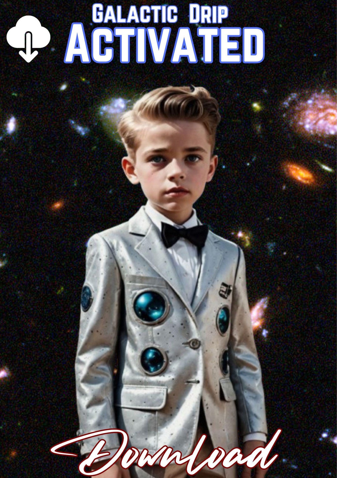Retro Futuristic Boy in Spacesuit | Alien Encounter Digital Art ...