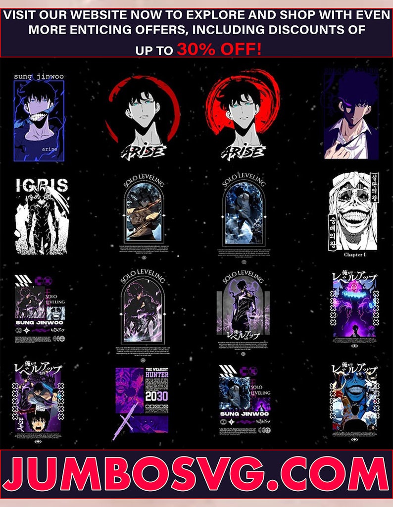 40 Solo Leveling Graphic Design Anime Png Print on Demand Printify ...