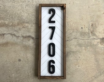 Chevron Vertical Address Sign - Etsy