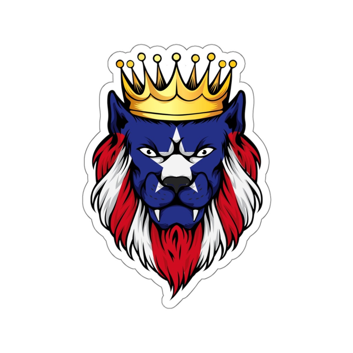 Puerto Rican Lion King Stickers Kiss-cut Dark - Etsy