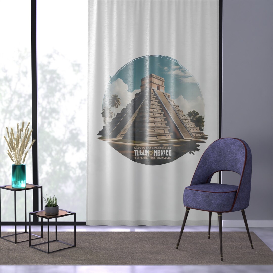 Tulum Mexico Mayan Pyramid Window Curtains Light - Etsy
