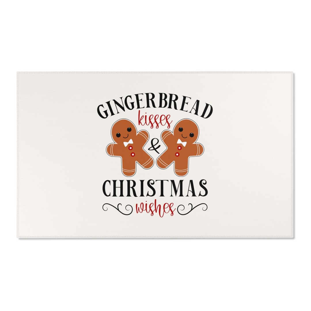 Gingerbread Christmas Wishes Area Rug Home Decor Light Gingerbread ...