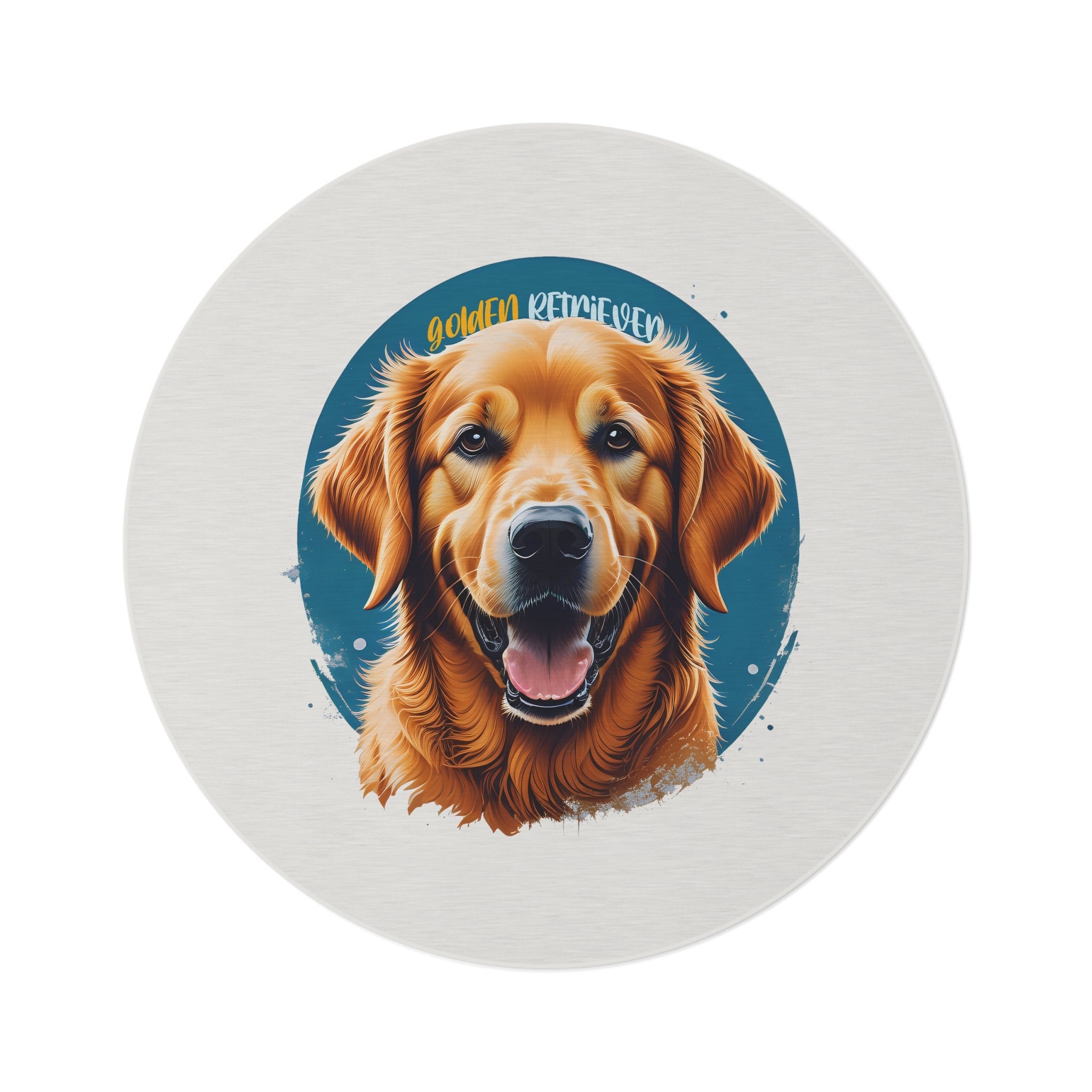 Golden Retriever Dog Round Rug for Floor Light Retriever Puppy Cute ...