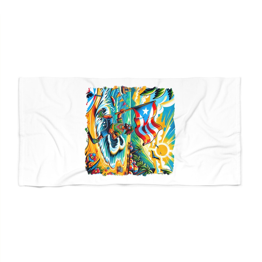 Puerto Rican Flag Pride Beach Towel Light Toalla - Etsy