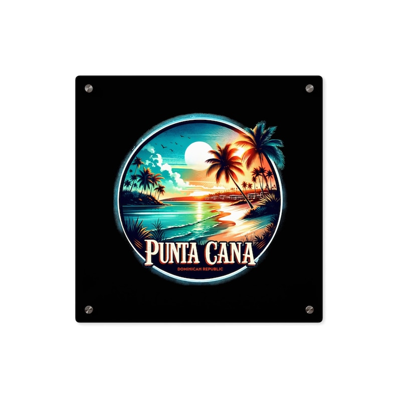 Punta Cana Dominican Republic Acrylic Poster Wall Art Decor Sign Dark ...