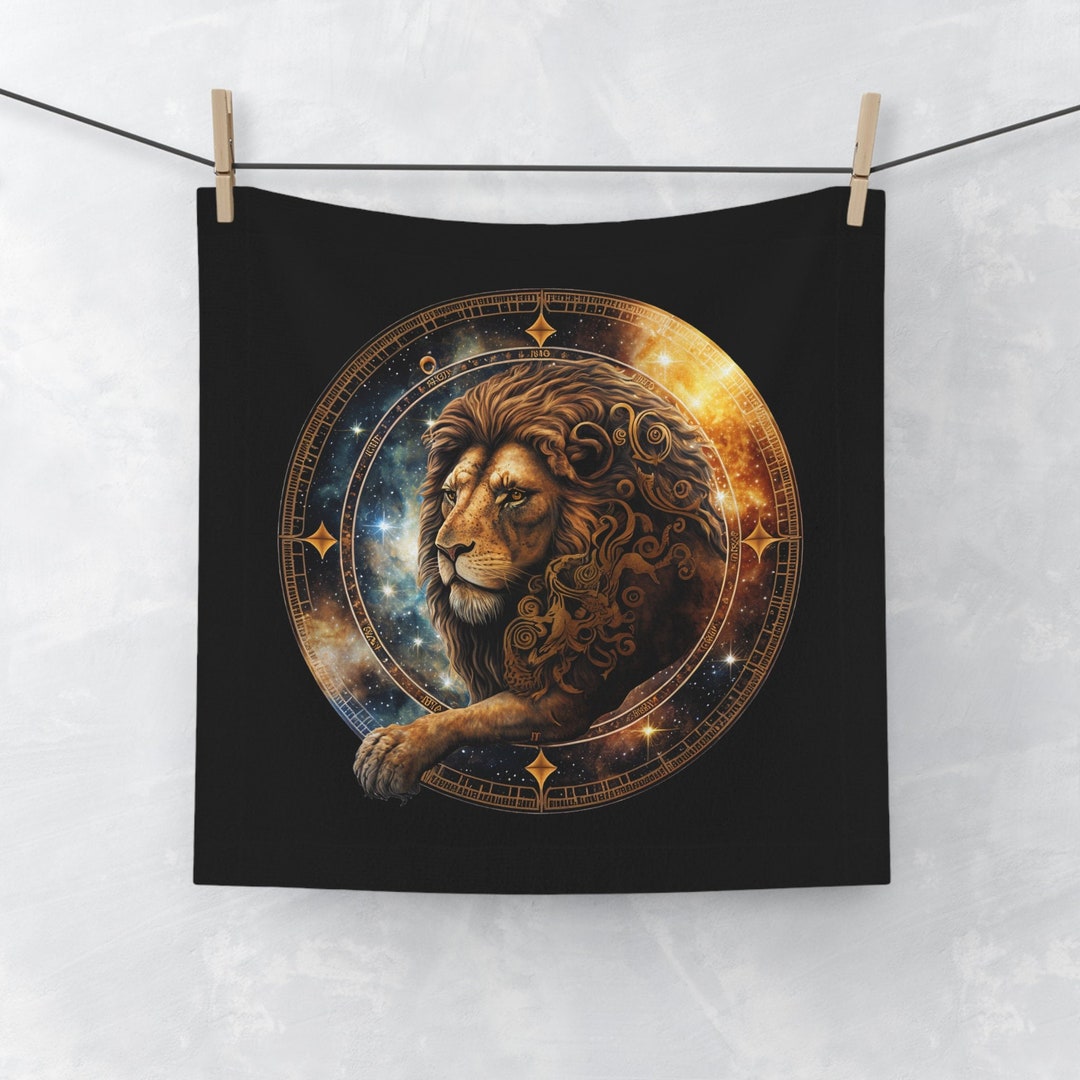 Leo Face Towel Dark Signo Del Zodíaco Leo Leo Zodiac Sign Horoscope ...