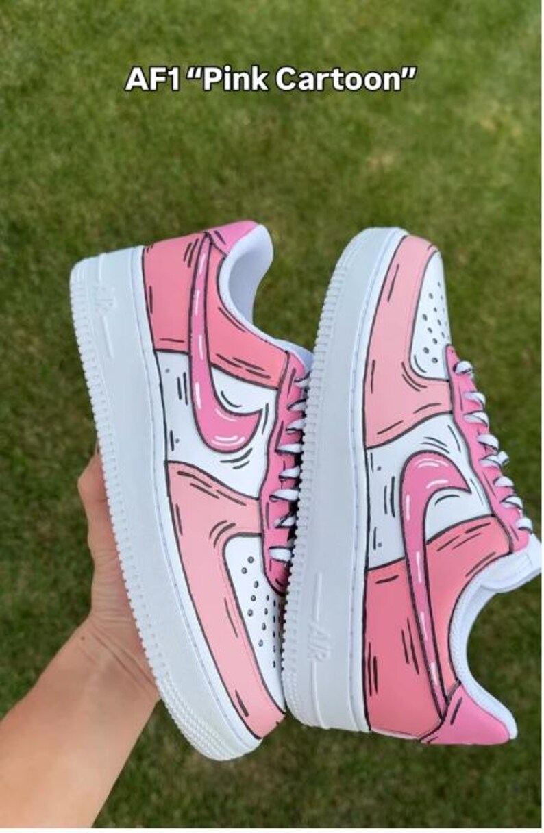 Custom Pink Air Force 1s Cartoon Style - Womens Air Force 1s Pink ...