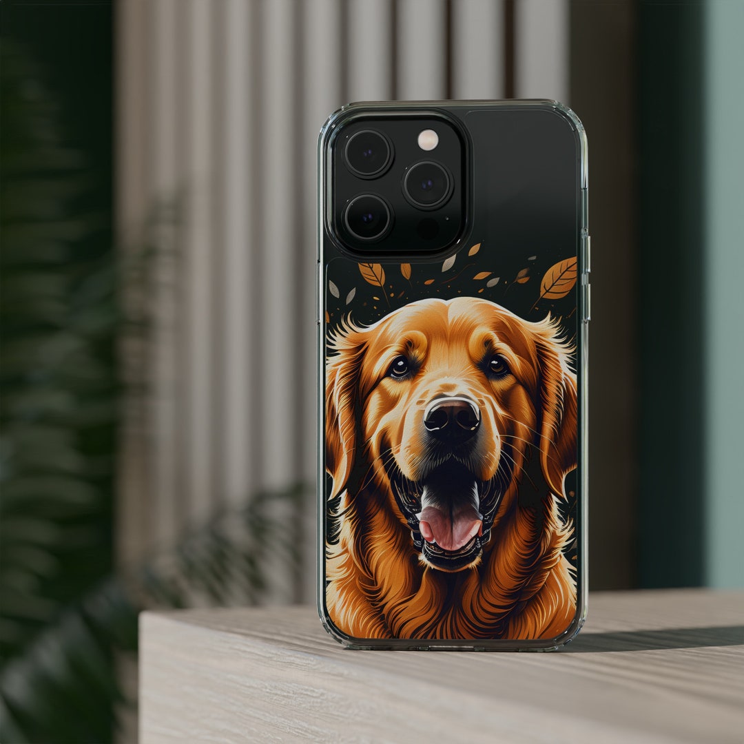 Golden Retriever iPhone Case Apple clear Whimsical Golden - Etsy