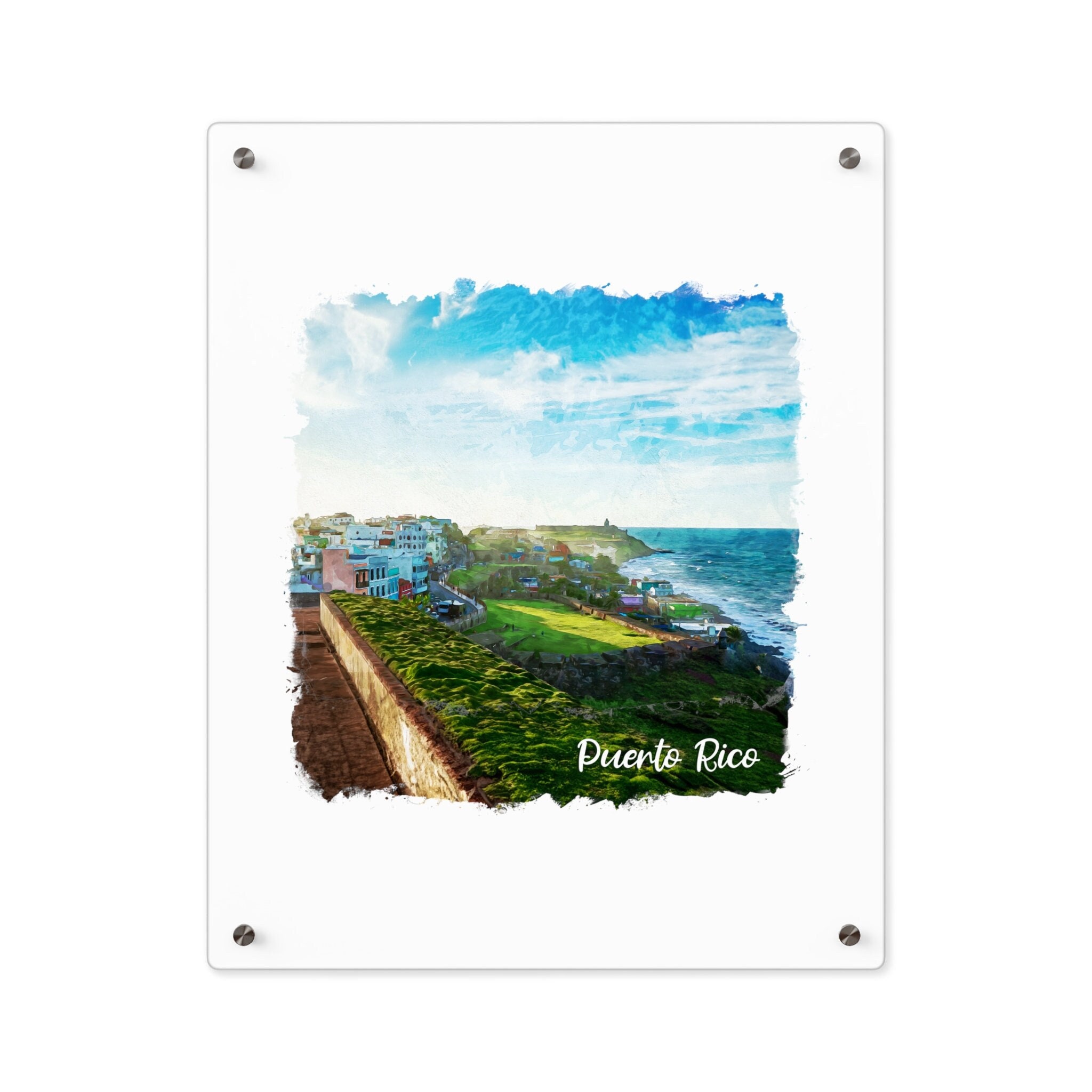 Acrylic Signpuerto Rico Beach Acrylic Wall Art Panels Light Puerto ...