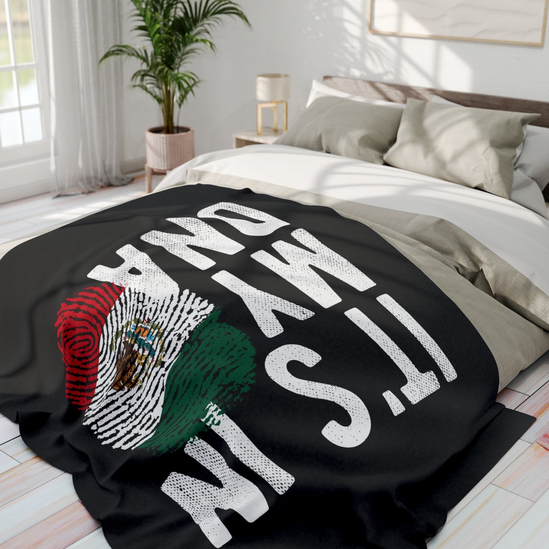 Mexico Pride Flag DNA Arctic Fleece Blanket Dark Mexican Heritage Viva ...