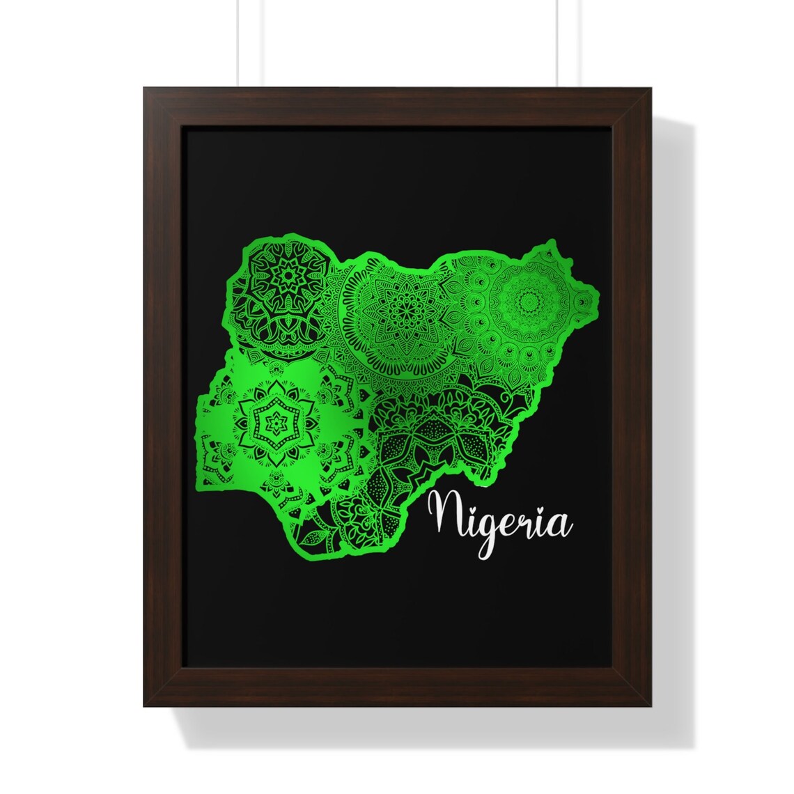 Nigeria Map Framed Poster Dark Nigeria Christmas Gift - Etsy