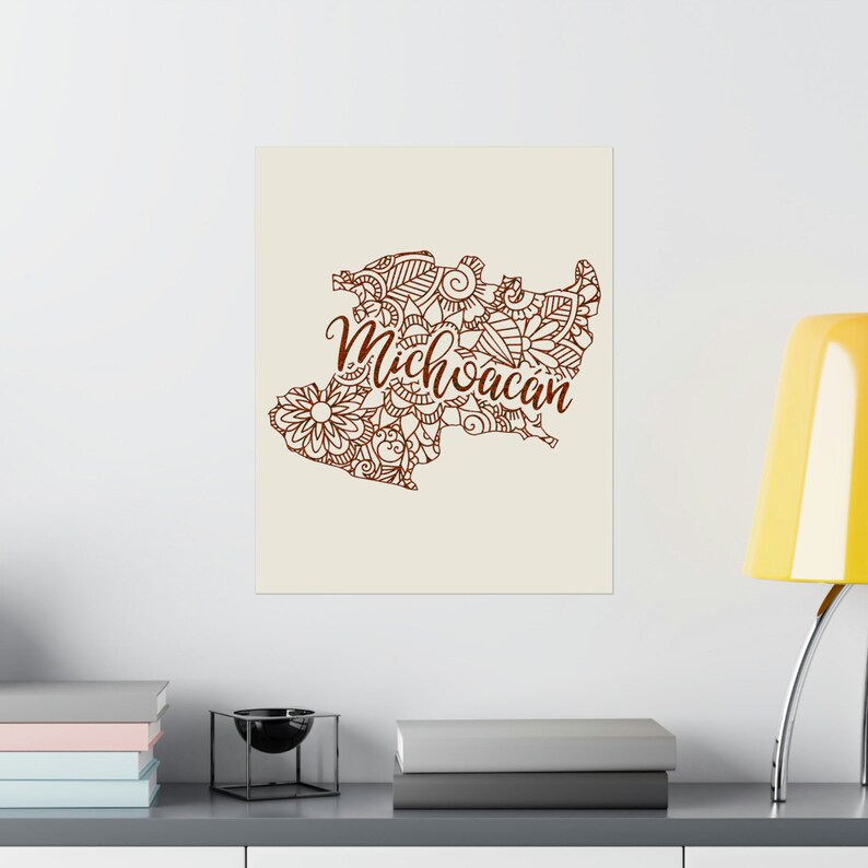 Michoacan Mexico Map Enhanced Poster Wall Art Decor Michoacán De Ocampo ...