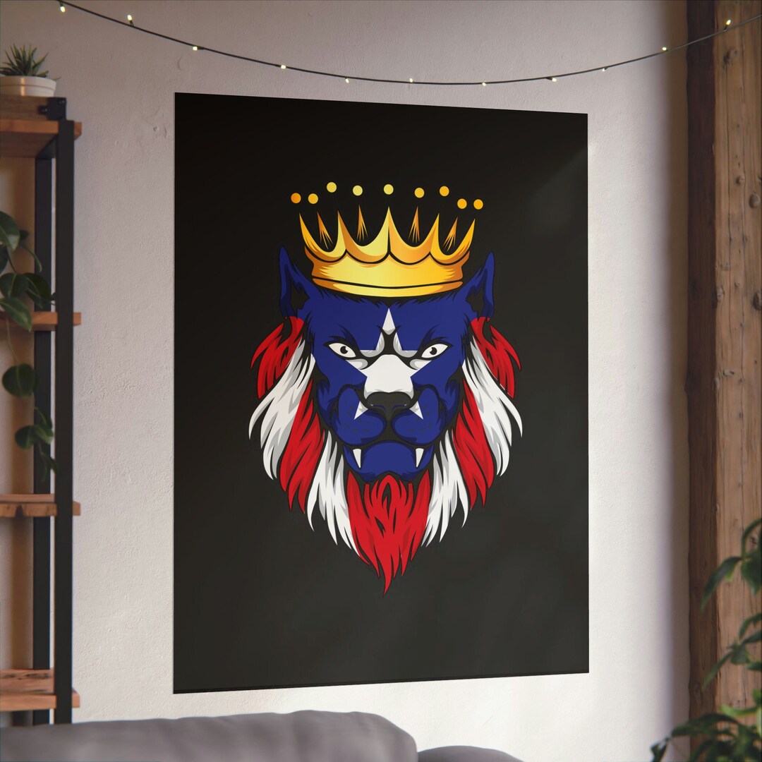 Puerto Rican Lion King Poster Wall Art Poster Decor Amor Boricua Puerto ...