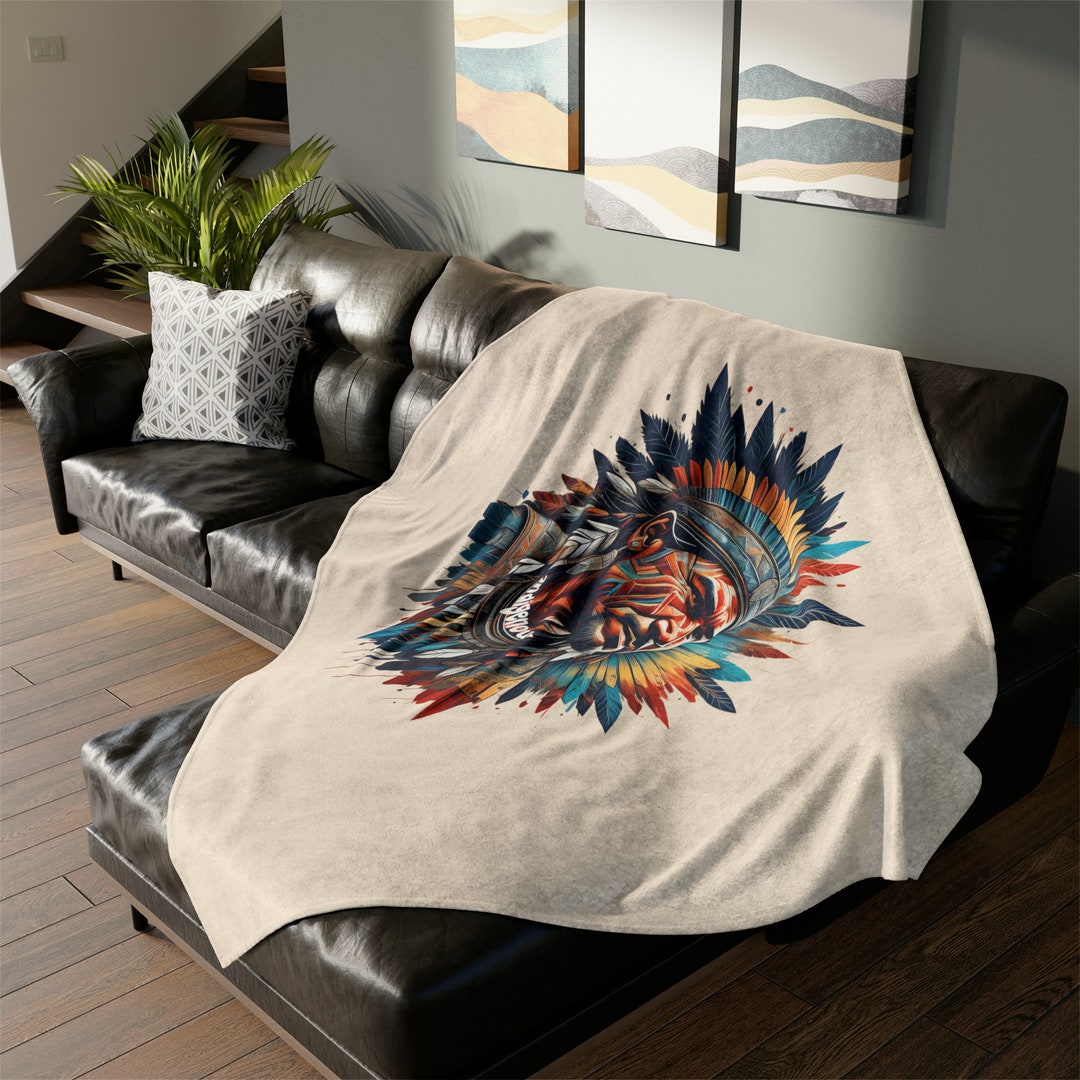 Native American Indian Chief Soft Blanket polyester Tribal Indian Leader Native American Culture ...