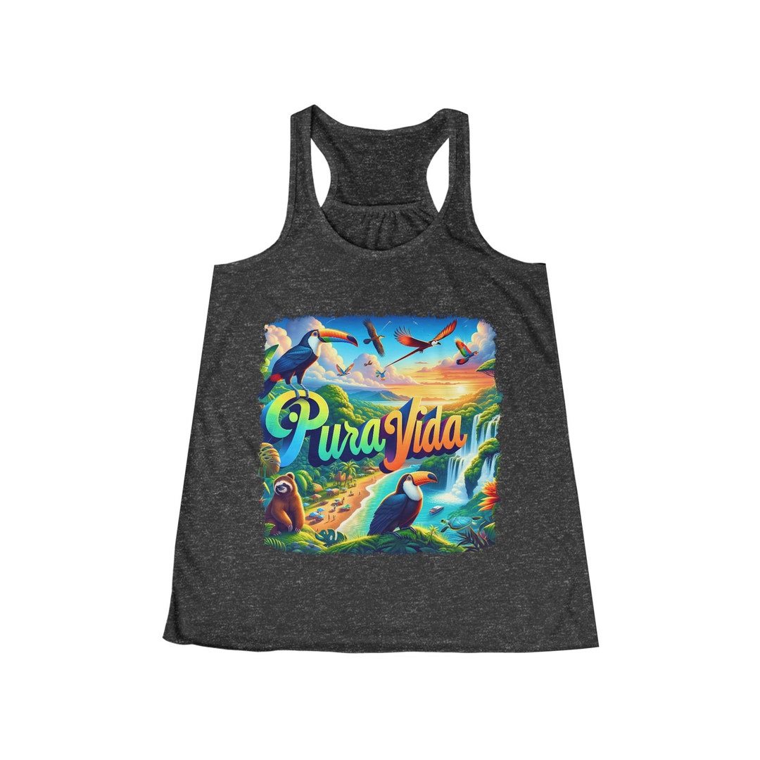 Pura Vida Costa Rican Vacation Racer Back Tank Top Dark - Etsy