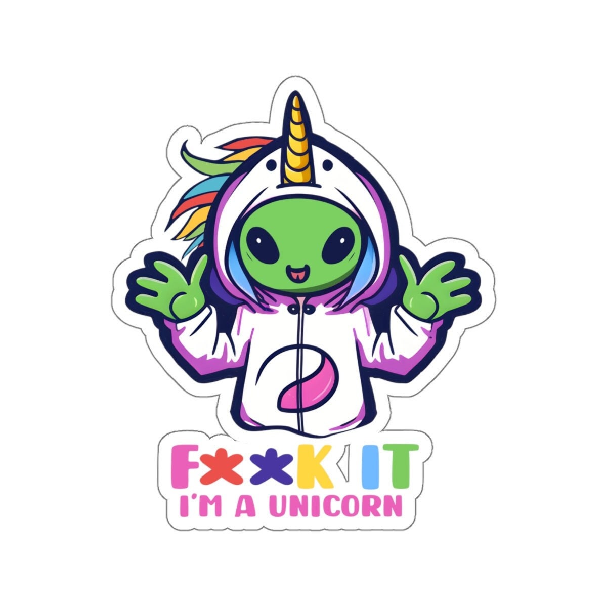 Alien Unicorn Meme Stickers Kiss-cut Dark Cute Unicorn - Etsy