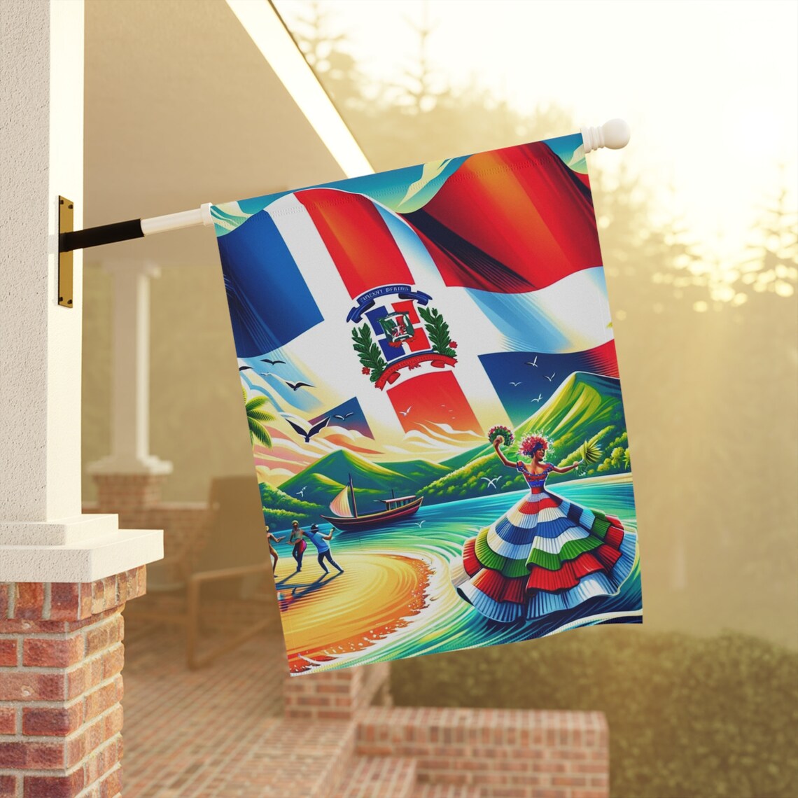 Dominican Republic Tropical Paradise Printed Flags House Garden Banners ...