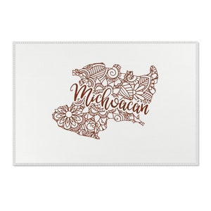 Michoacan Mexico Map Area Rug Home Decor Light Michoacán De Ocampo ...