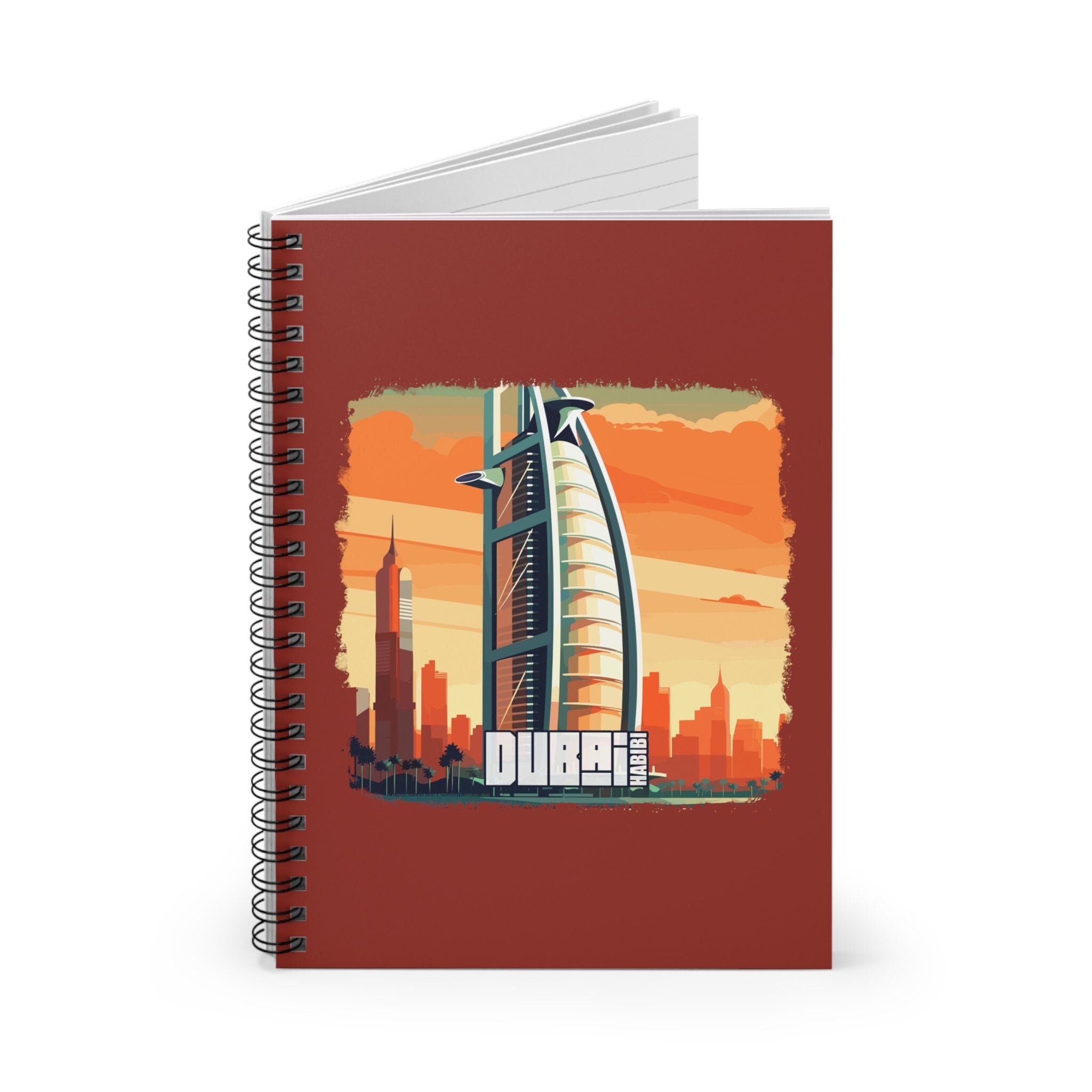 Dubai Habibi Burj Al Arab Spiral Notebook Dark Burj Al Arab Souvenir - Etsy