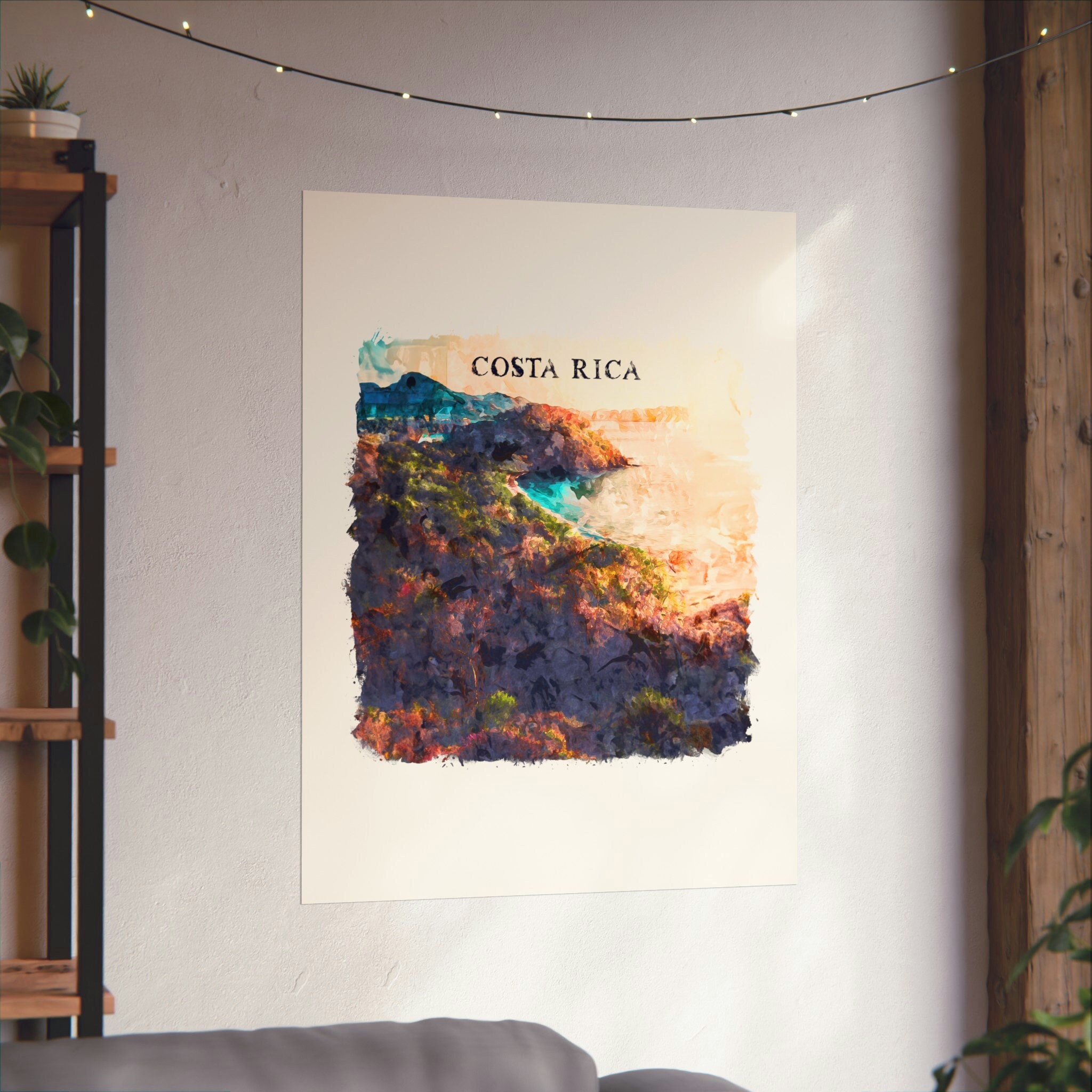 Costa Rica Beach Watercolor Enhanced Poster Wall Art Decor Pura Vida ...