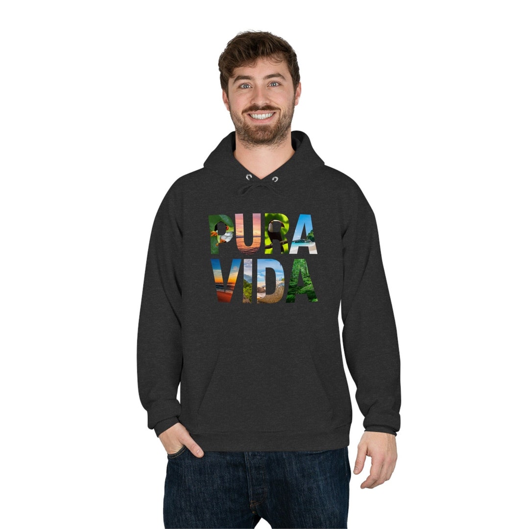 Pura Vida Ecosmart Pullover Hoodie Dark Costa Rican Vibes Costa Rica ...