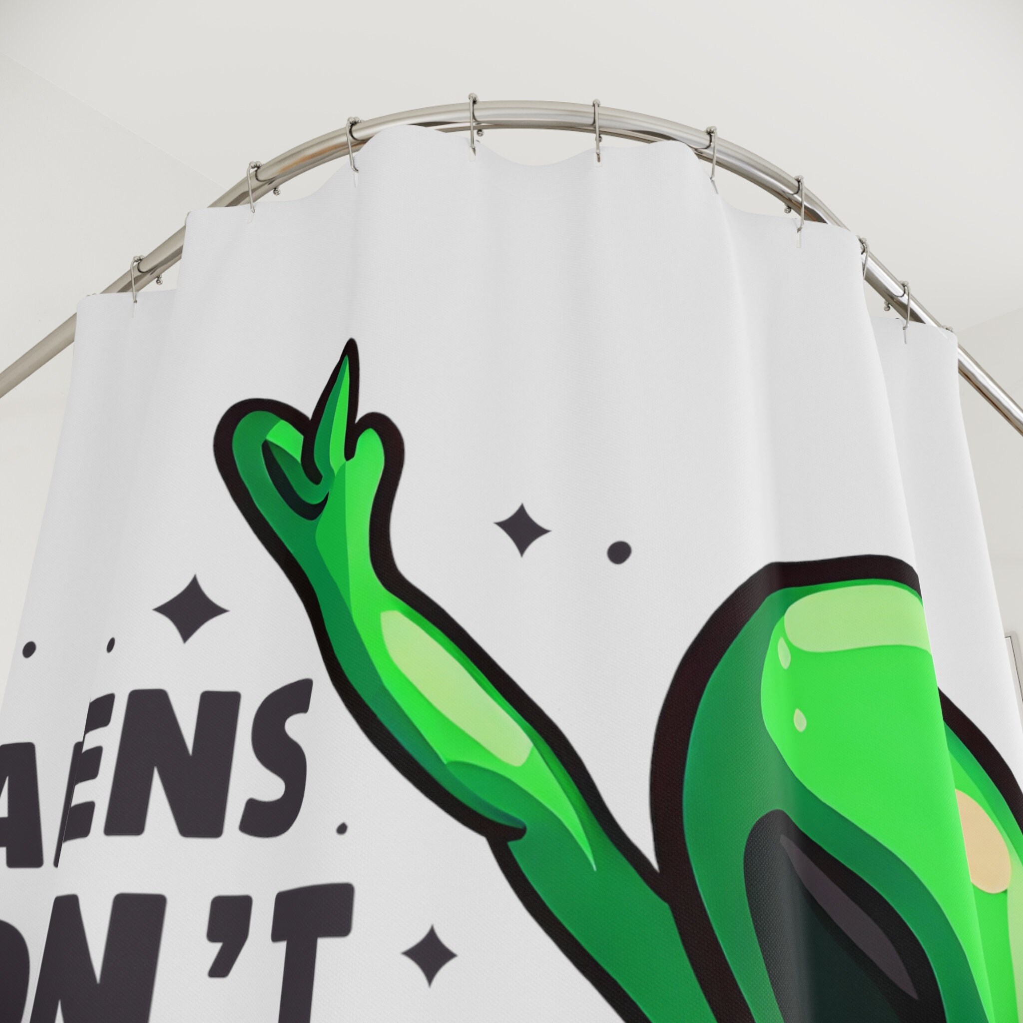 Believe in Aliens Meme Shower Curtain Bathroom Accessories Light Alien ...