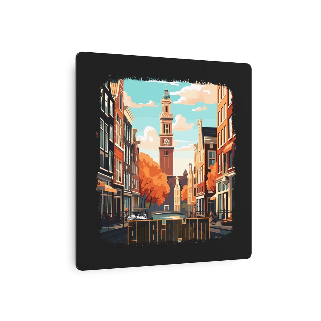 Amsterdam Netherlands Metal Sign Wall Art Metal Decor Poster Dark ...