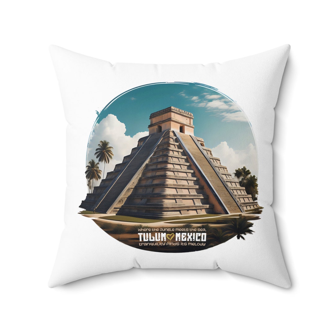 Tulum Mexico Mayan Pyramid Basic Pillow polyester Light - Etsy