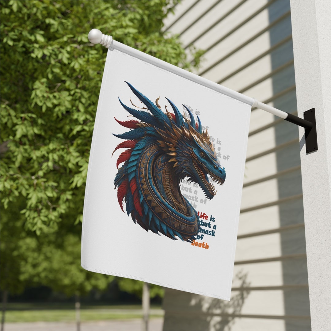 Aztec Quetzalcoatl God Printed Flags House Garden Banners Light Aztec ...