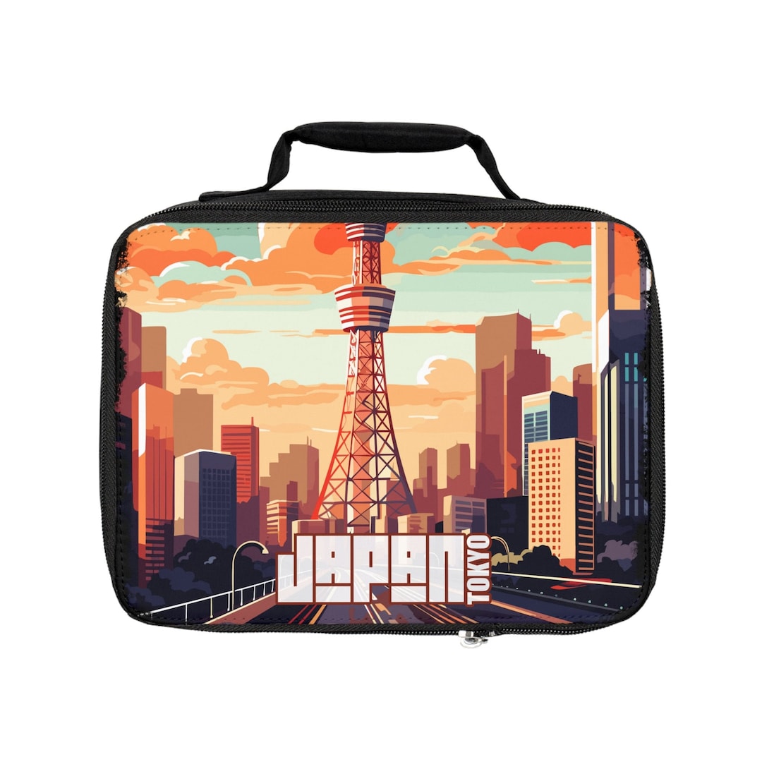 Tokyo Tower Japan Cityscape Lunch Box Insulated Zipped Box Dark Tokyo ...