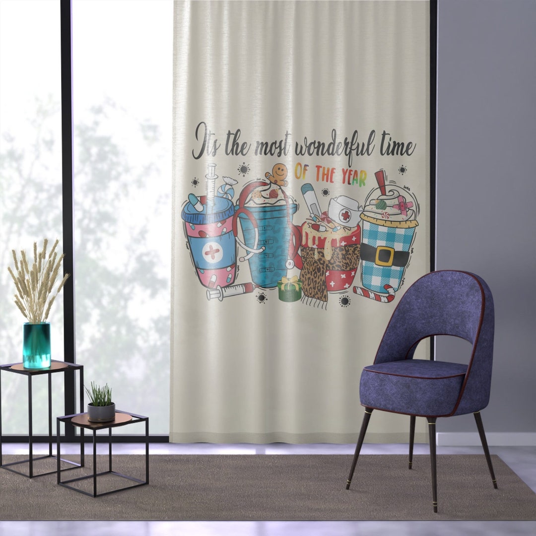 Doctor Nurse Medical Christmas Drinks Window Curtains Light Medical ...