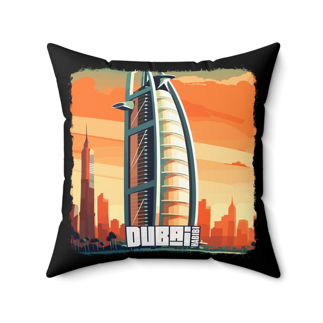 Dubai Habibi Burj Al Arab Basic Pillow polyester Dark - Etsy