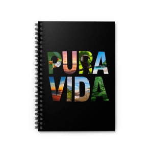 Pura Vida Spiral Notebook Dark - Costa Rican Pride - Costa Rica Decor ...
