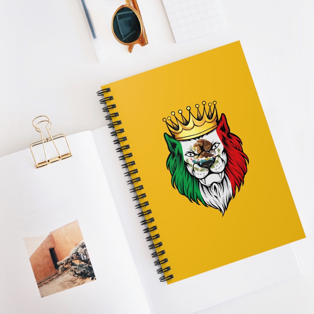 Mexican Lion King Spiral Notebook Dark Orgullo Mexicano Viva Mexico ...