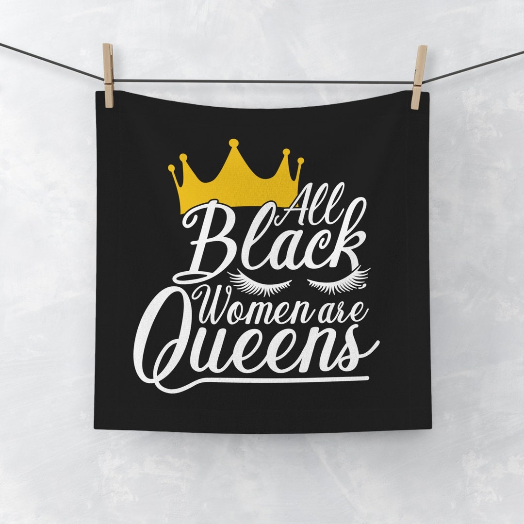 Black Women Queens Face Towel Dark Black Queen African Queens Art Proud ...