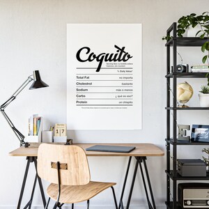 Coquito Poster - Wall Art Decor Sign Light - Puerto Rican Pride ...